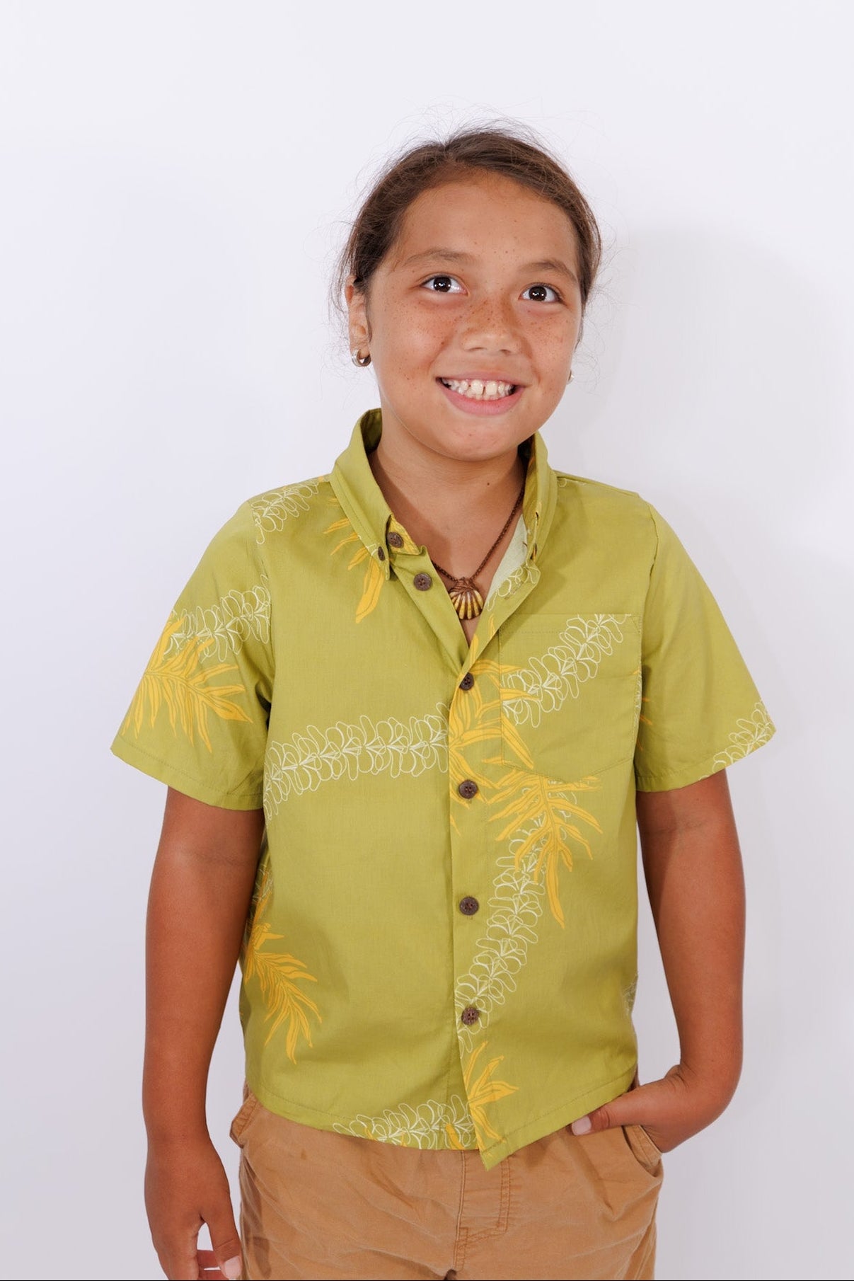 Keiki Boys Aloha Shirt | Lauae Green – LexBreezy Hawaii