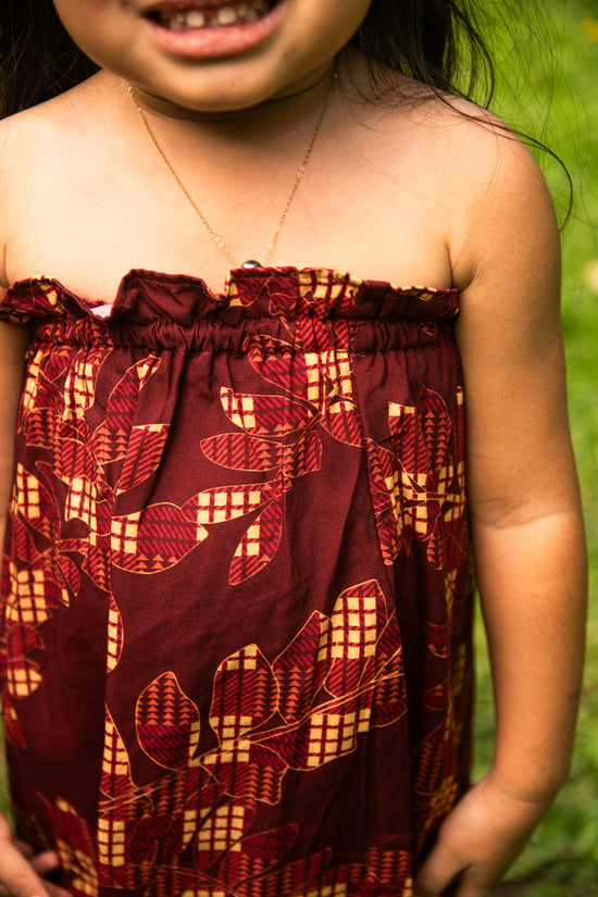Keiki Pomai'ka'i Dress | Palaka Fern Red – LexBreezy Hawaii