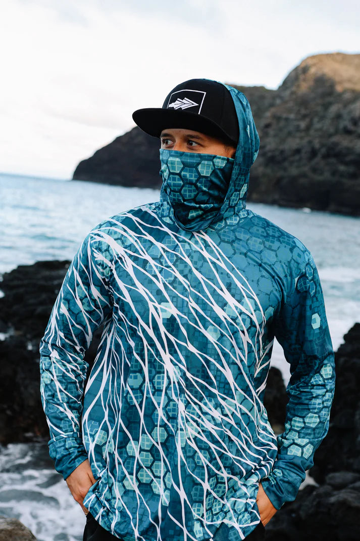 KC Hooded Masked Rashguard | Upena Blue – LexBreezy Hawaii
