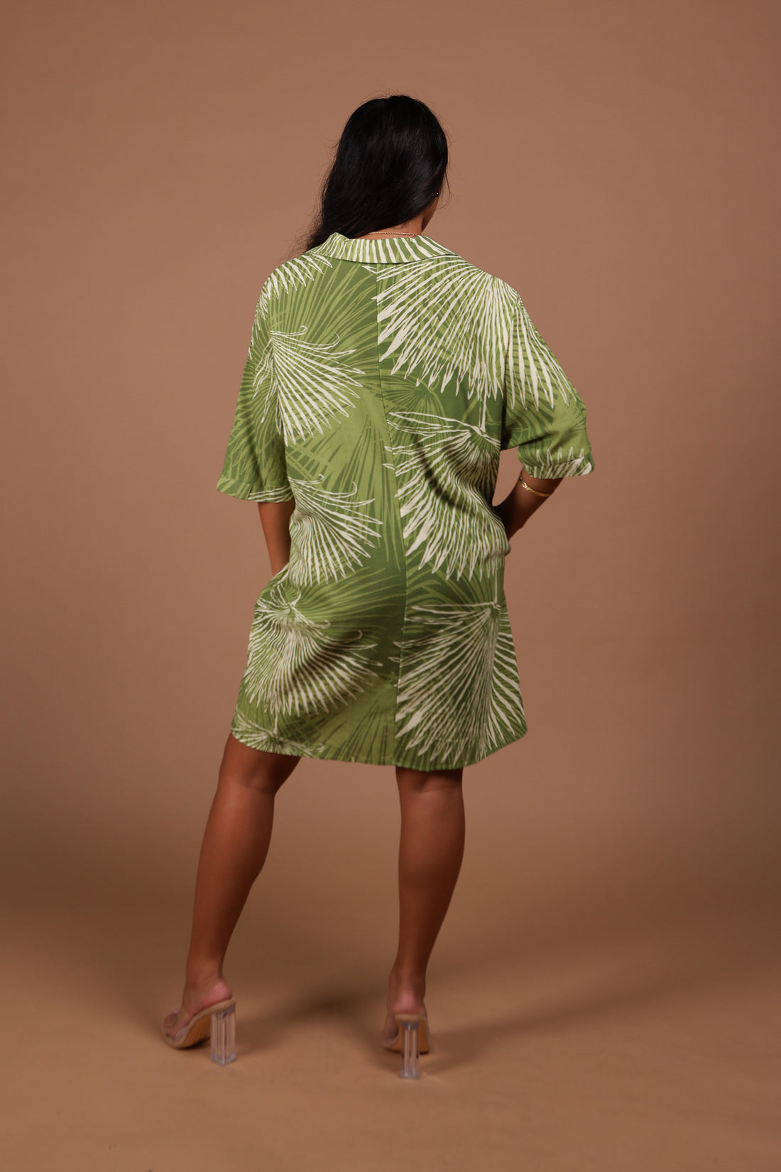Aloha Button Down Dress | Loulu Palm Green – LexBreezy Hawaii