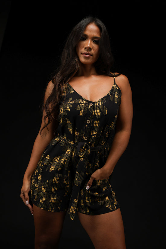 Noe Romper | Palaka Fern Black – LexBreezy Hawaii