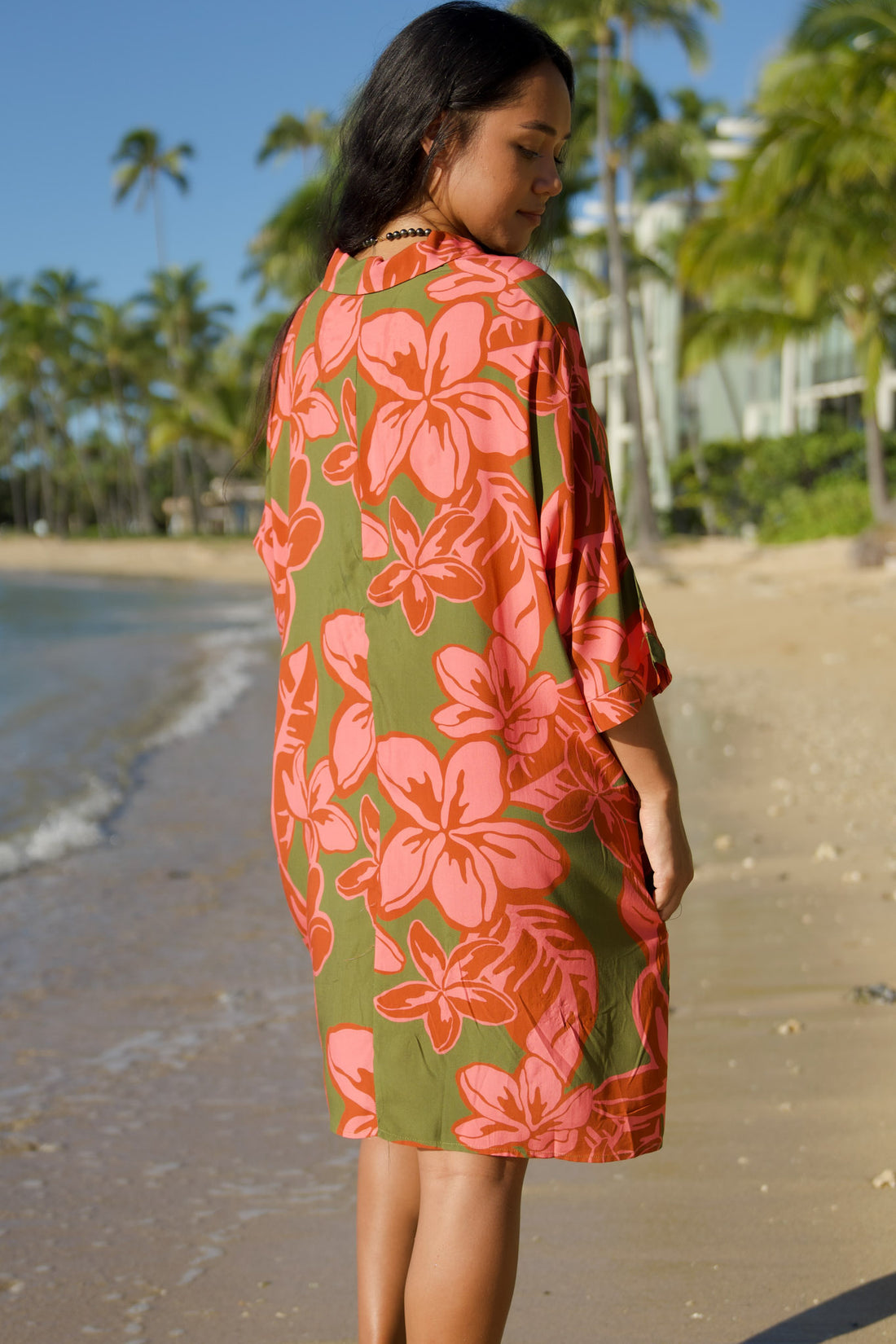 Aloha Button Down Dress Linen | Pua Melia Berry Pink – LexBreezy Hawaii